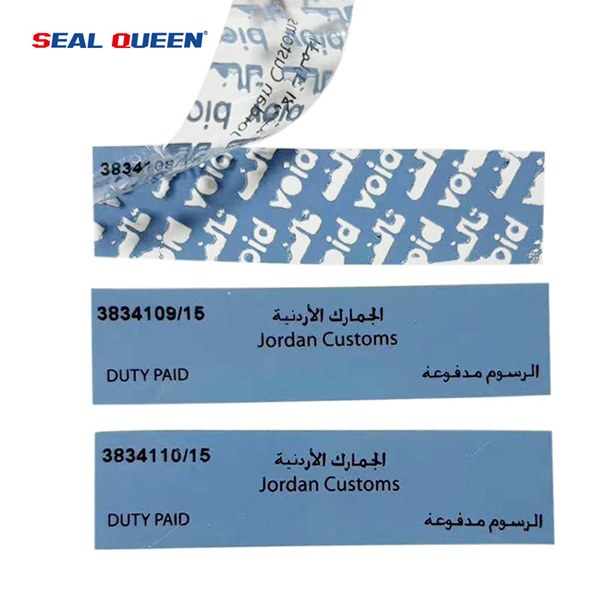 Customs Duty Paid Tamper Evident Sticker Security Label