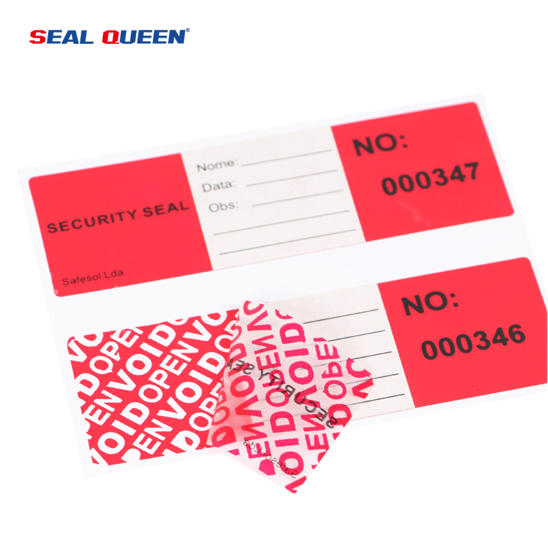 Tamper evident label writable Security Seal sticker for bank /Police