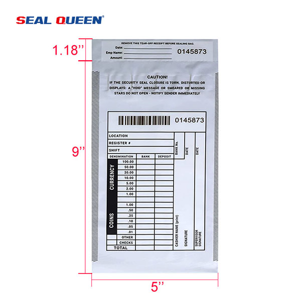 Security Cash Coin Bag Tamper Evident change pocket