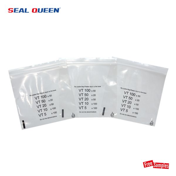 Deposit Plastic Bag for Bank Cash Zip lock Coin Money Bag