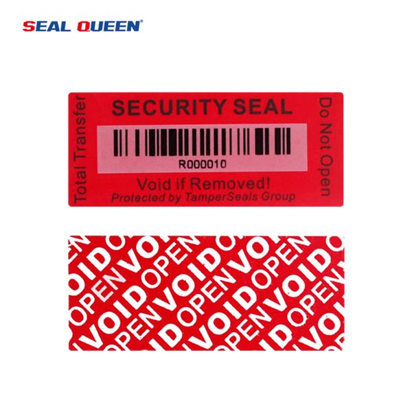 Bar code printable Void open tamper evidence sticker Security seal