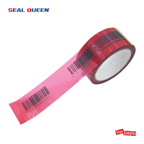 Tamper evidence Red packing tape Security Seal with Barcode